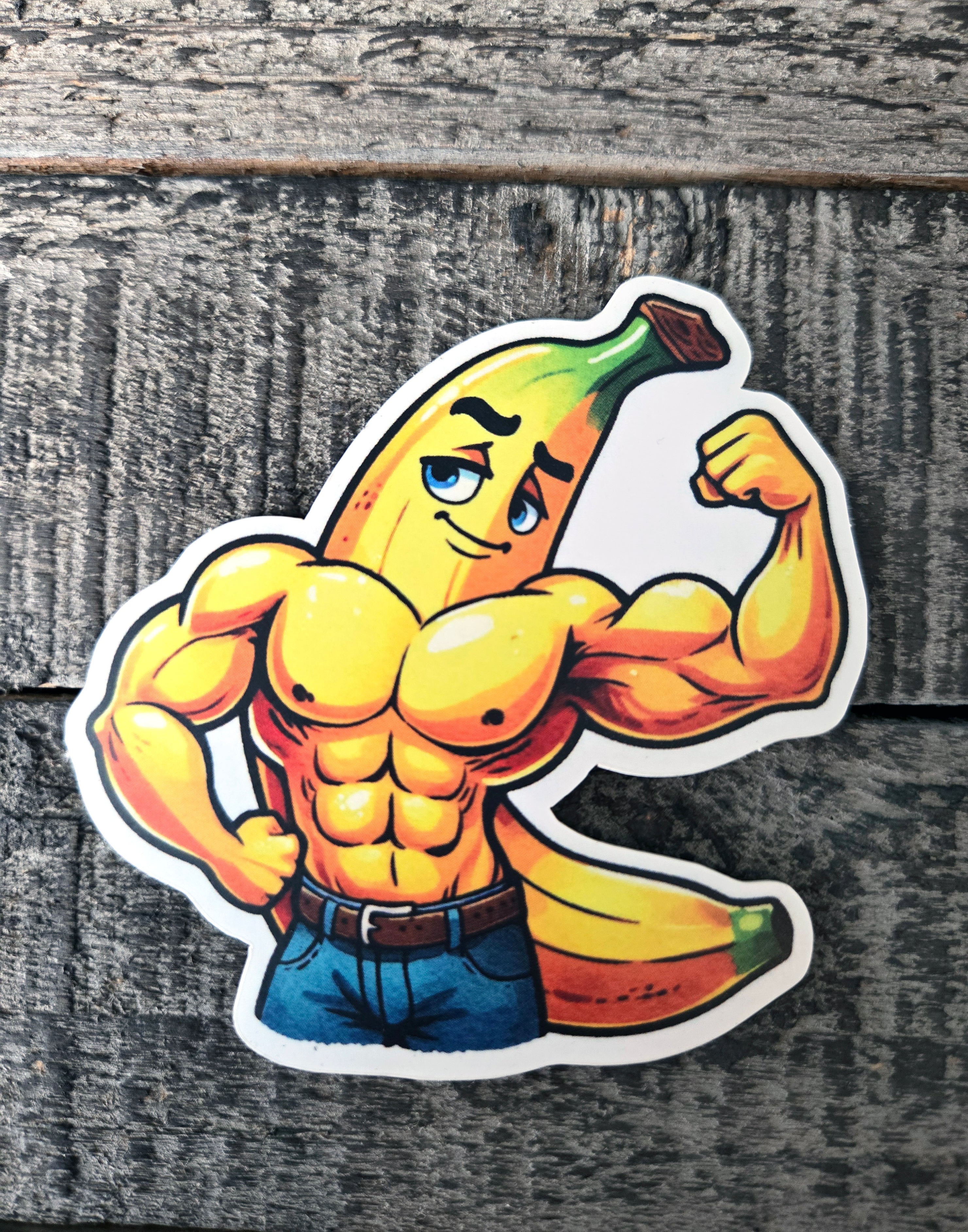Buff Banana Fruit Sticker - Flexing BroNana Vinyl Decal – NomadBrain